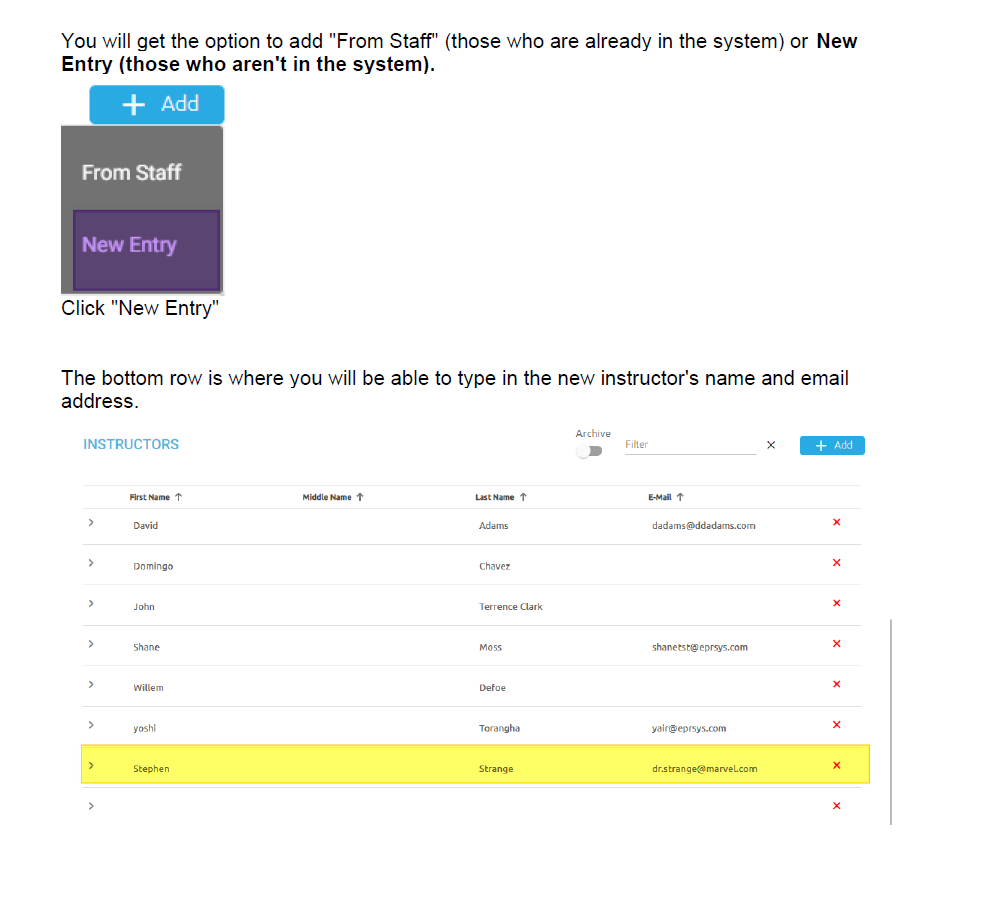 Adding Outside Instructors in Training Module Adding Outside Instructors in Training Module